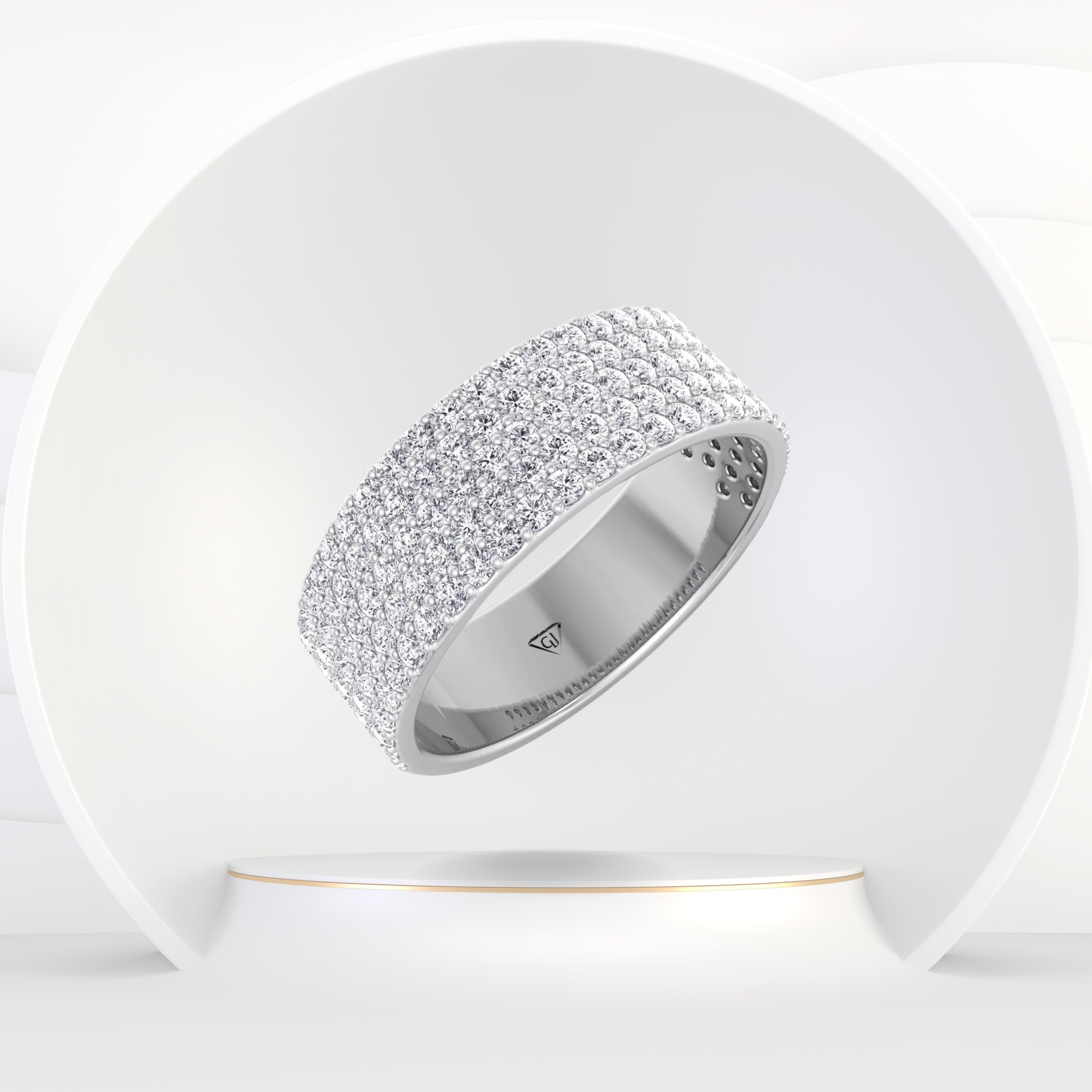 Ampio - (1.13 CT T.W.) Multi Row Pave Diamond Eternity Band