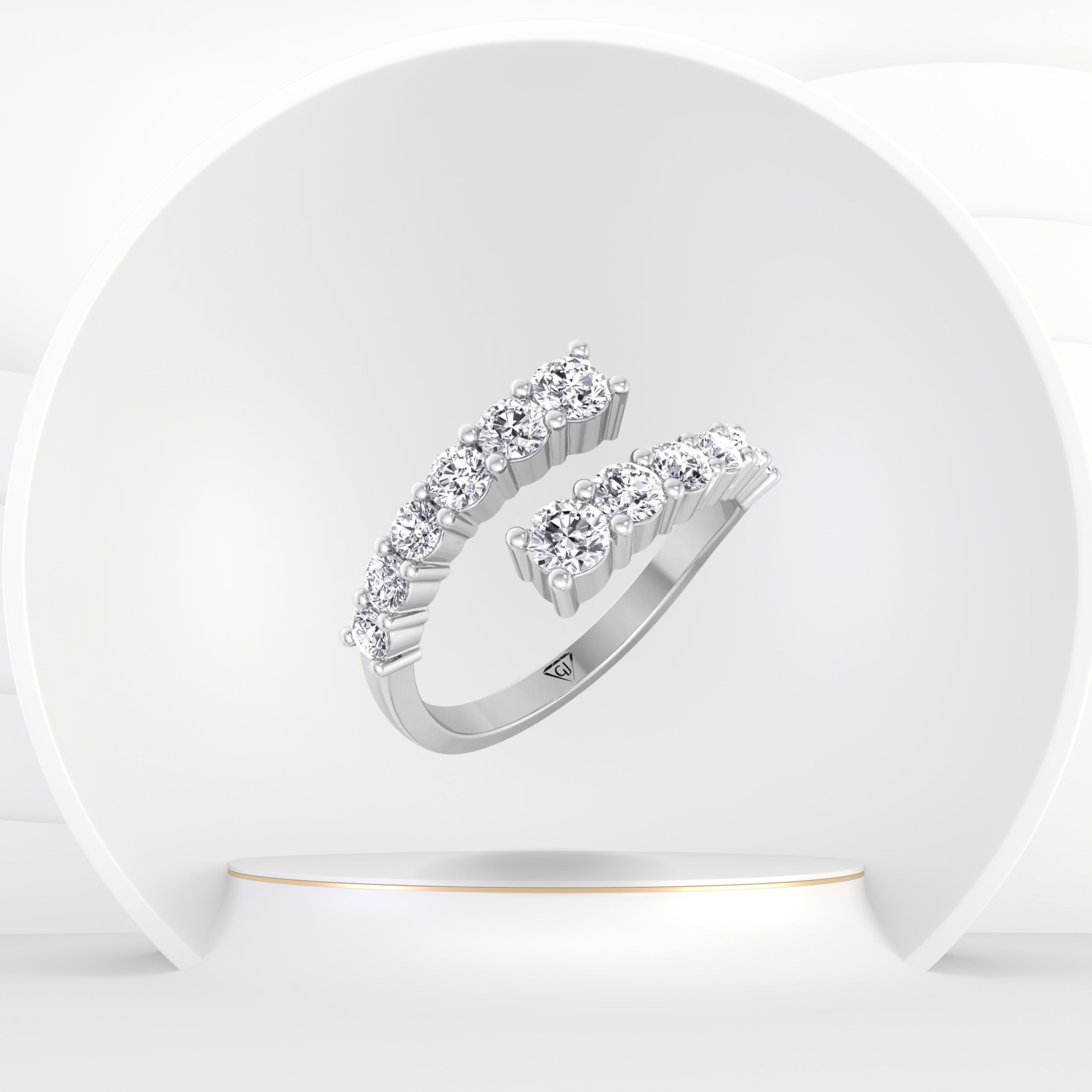 Elvera - Wrap Ring with Graduated Round Cut Diamonds