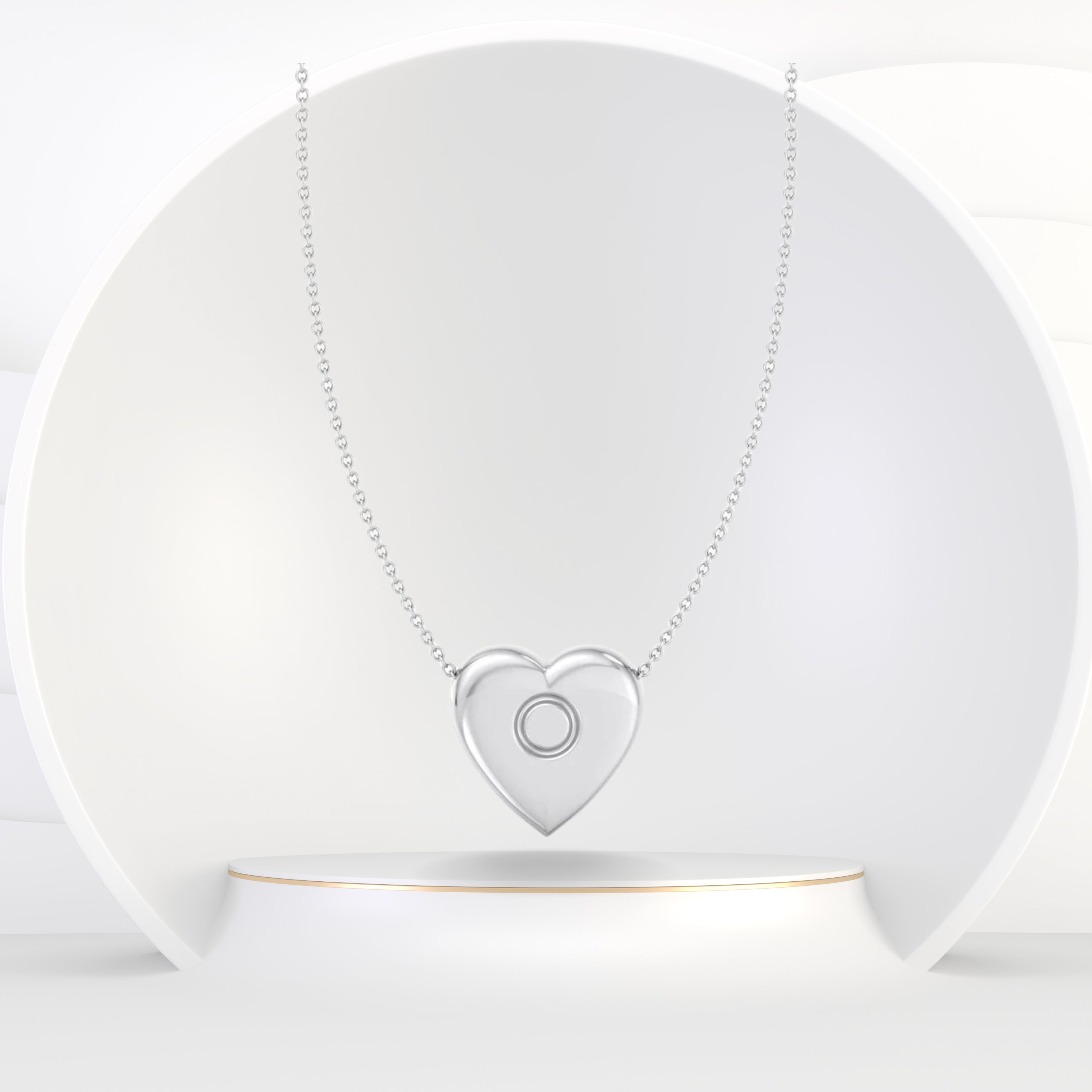 Valentine Heart Shaped Custom Engraved Pendant Necklace